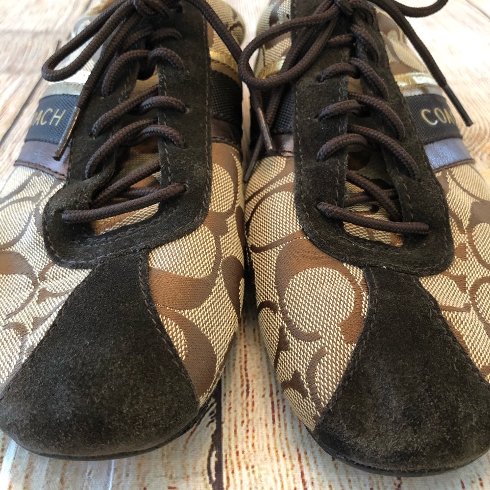 Coach Jayme Sneakers Brown Logo Fabric & Suede 8 - Gem